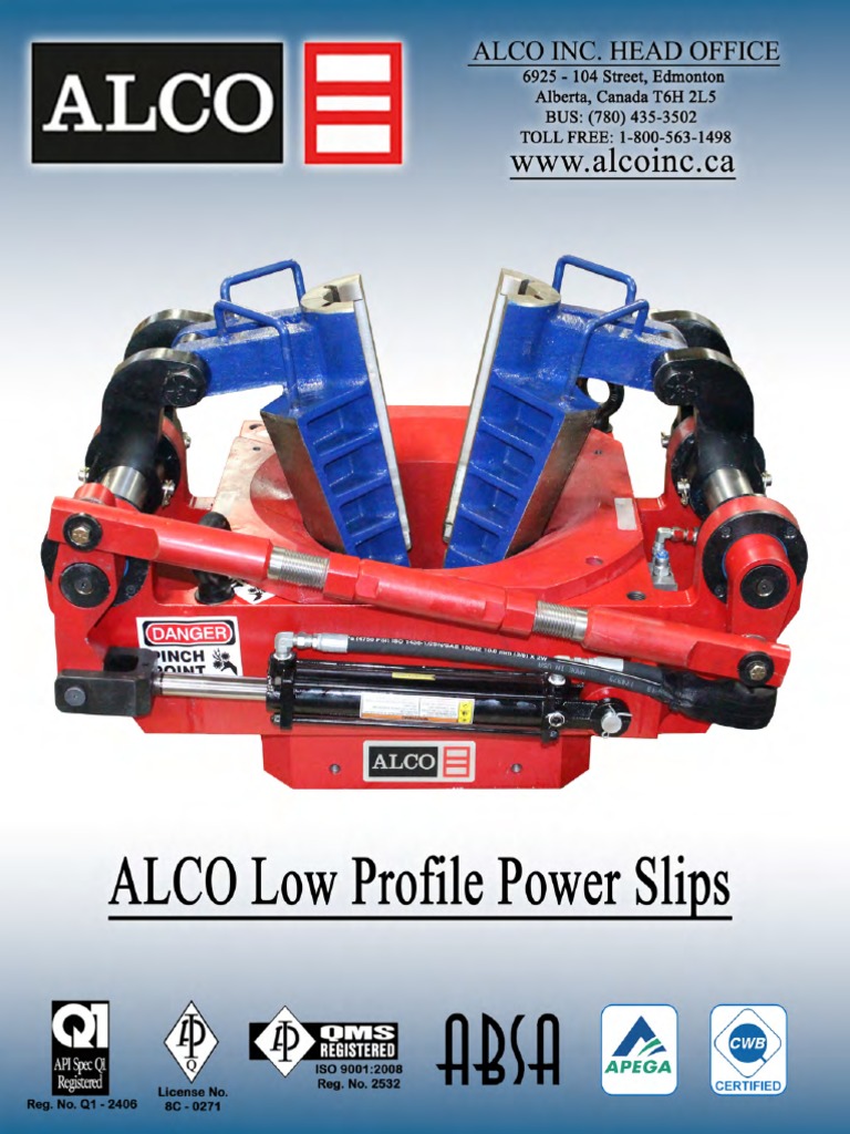 ALCO Low Profile Power Slips Brochure Comp