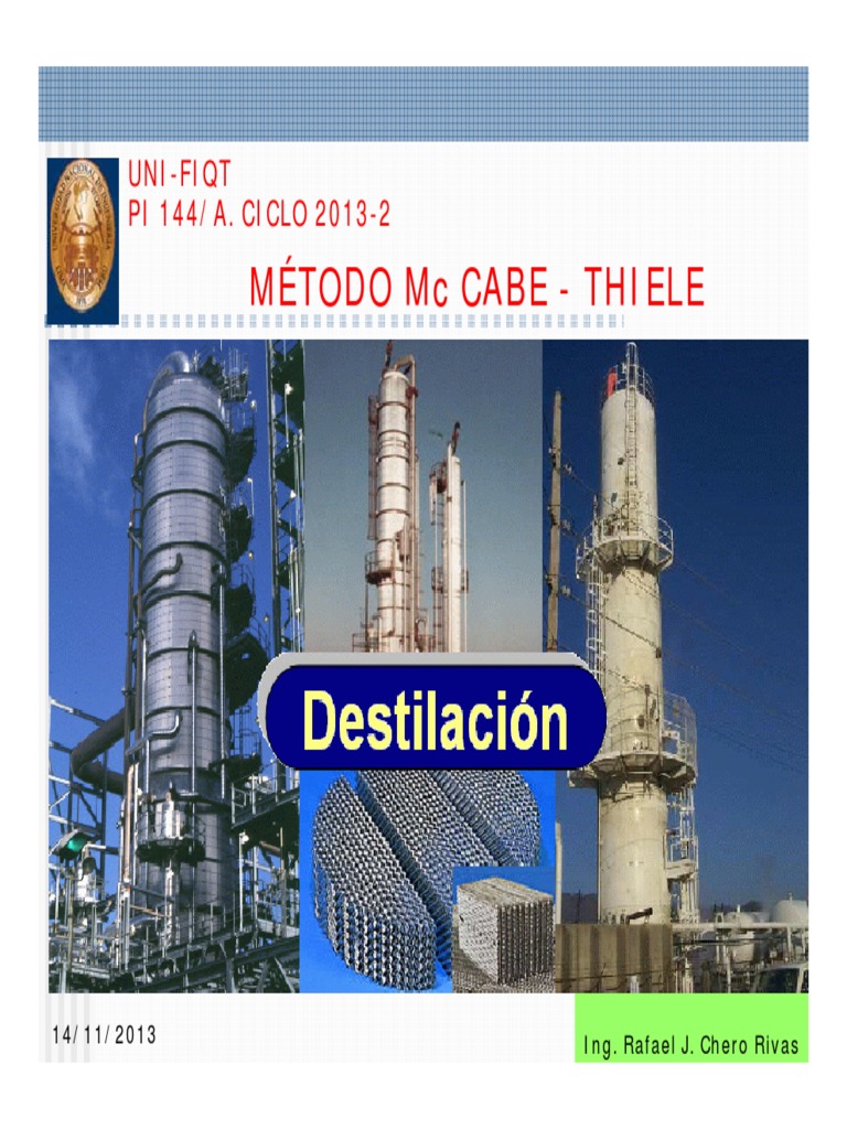 DestiLacion Mccabe Thiele | PDF | Destilación | Operaciones unitarias