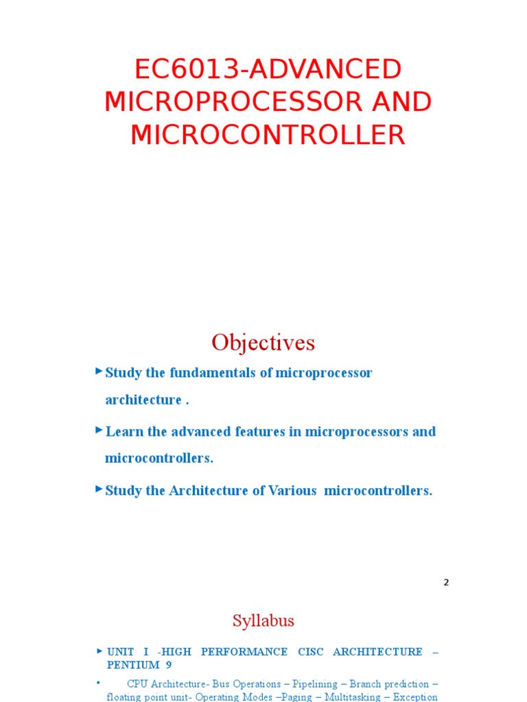Advanced Microprocessor Architecture | PDF | Microcontroller | Central Processing Unit