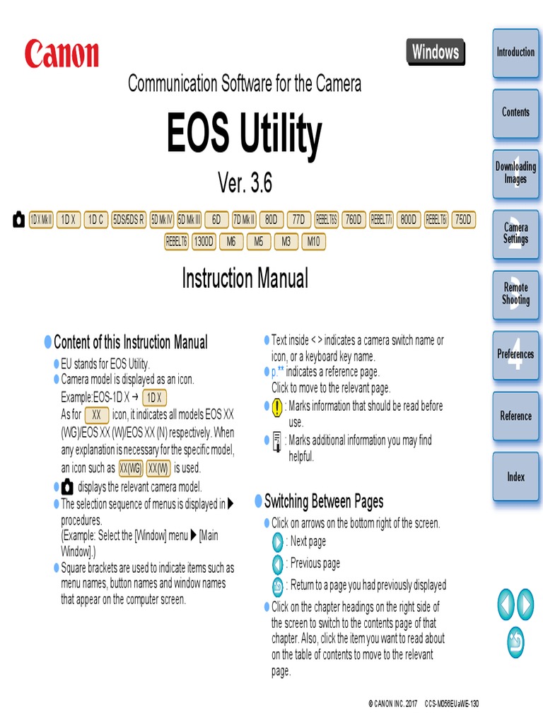 EOS Utility: Ver. 3.6 Instruction Manual | PDF | Canon Eos | Digital Camera