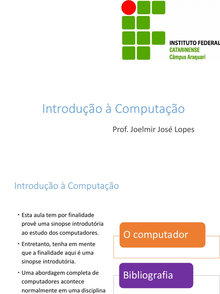 Aula1 - O Computador PDF | PDF | PCs (computadores) | Armazenamento de ...