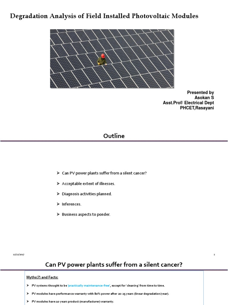Degradation Analysis of Field Installed Photovoltaic Modules | PDF ...