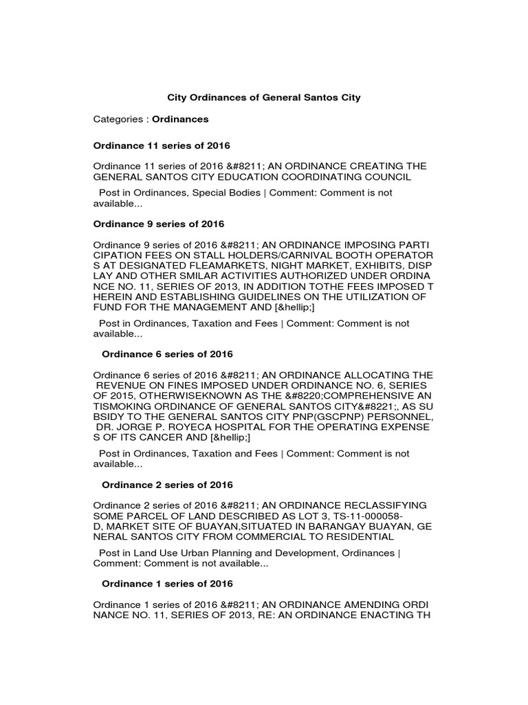 City Ordinances | PDF | Public Sphere | Government