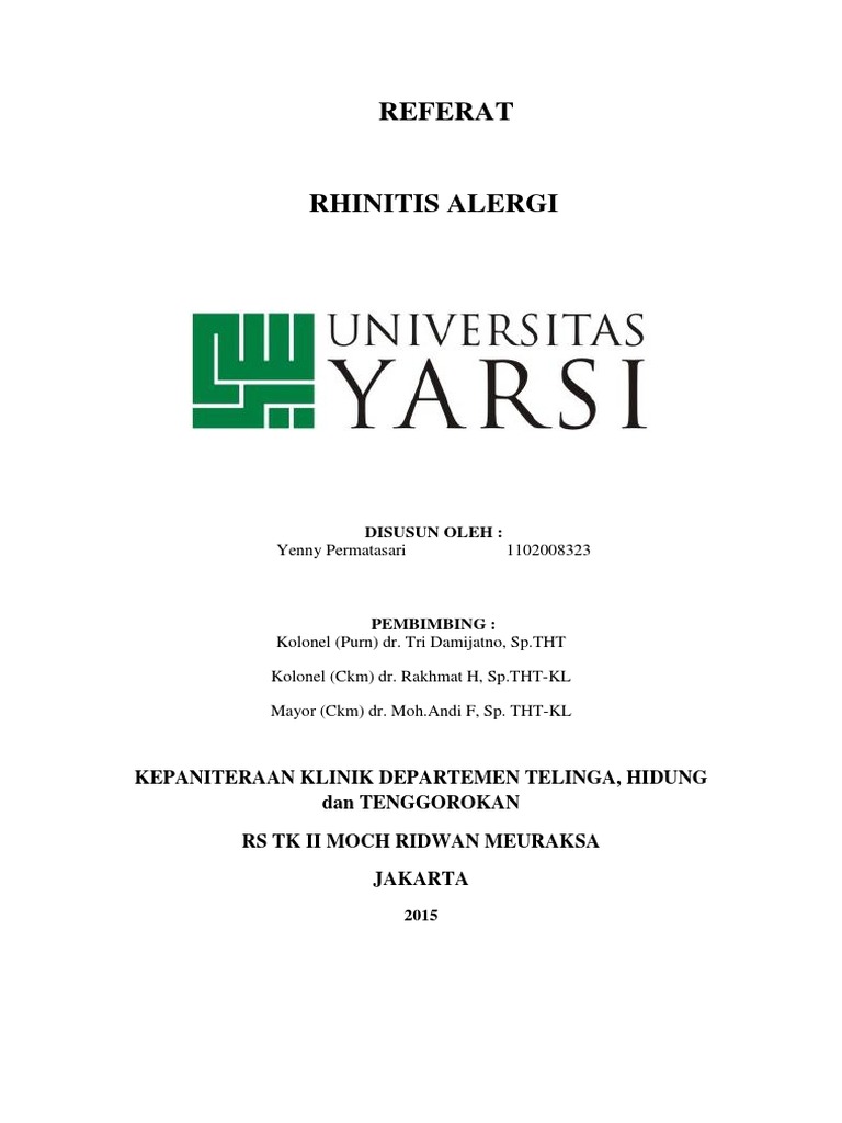 REFERAT Rhinitis Alergi | PDF