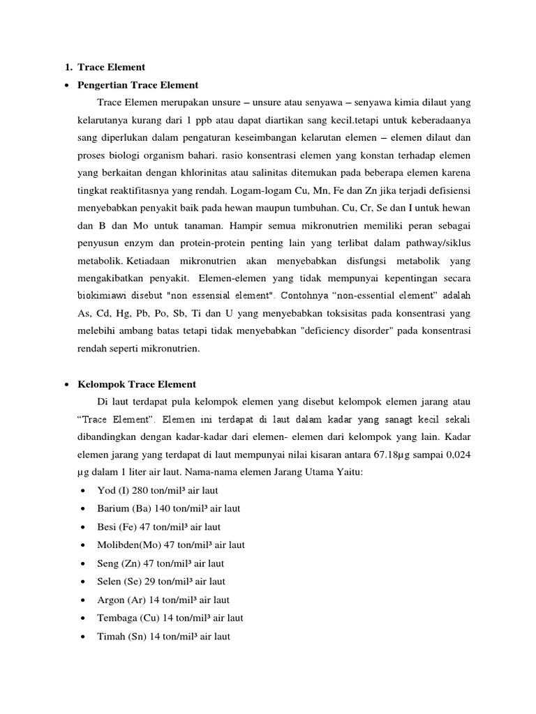 Trace Element | PDF