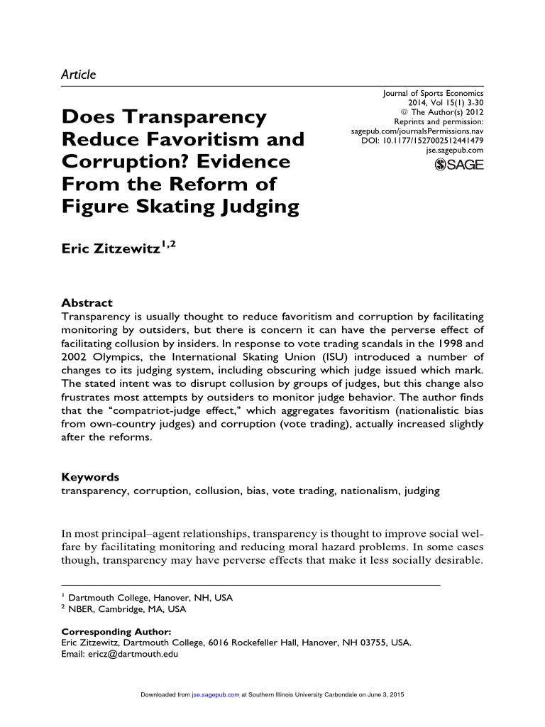 Does Transparency Reduce Favoritism and Corruption? Evidence From The ...