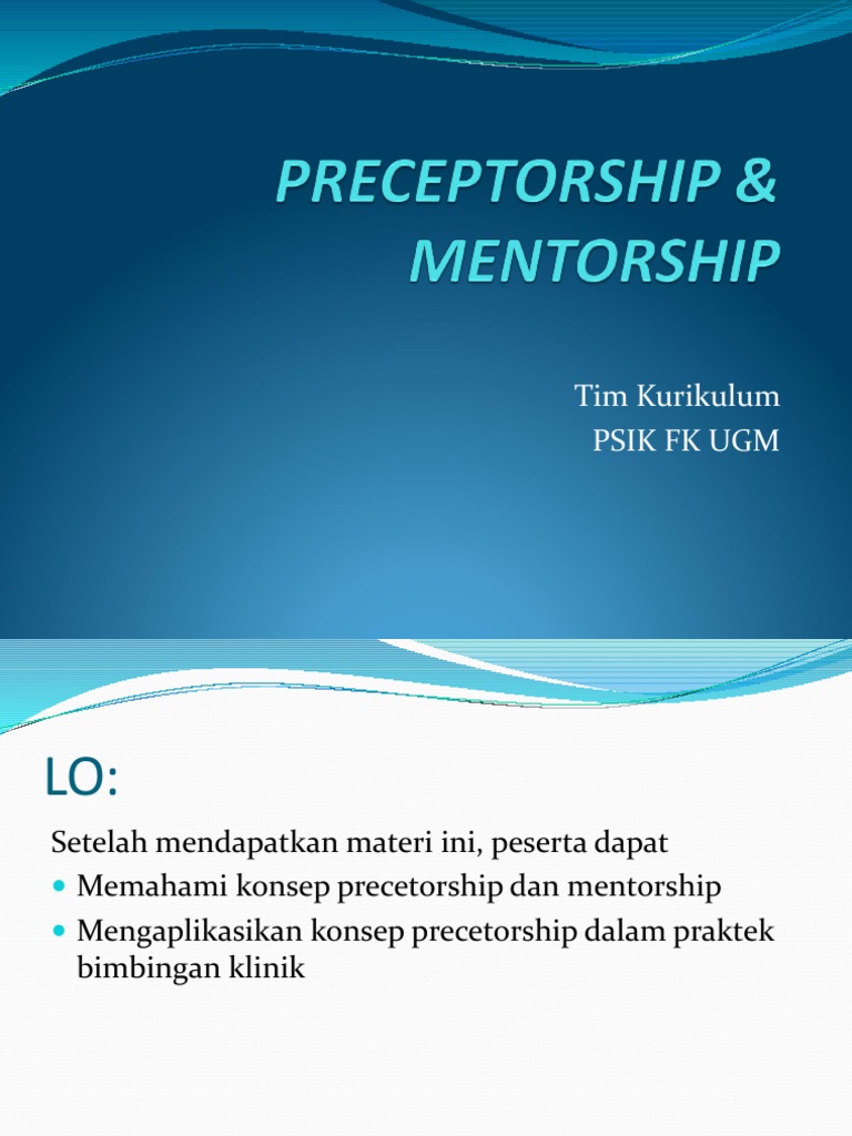 Preceptorship & Mentorship 2015 | PDF | Mentorship | Nursing