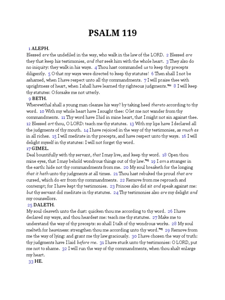 Psalm 119 | PDF | Last Judgment | Religious Behaviour And Experience