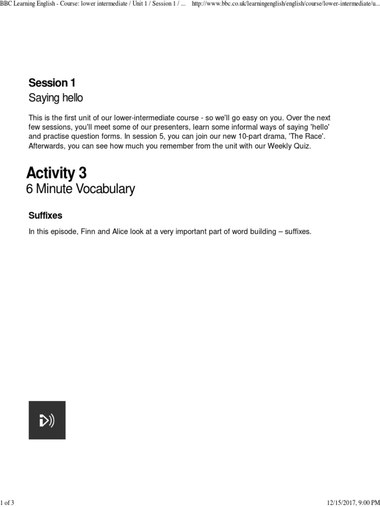 Lower Intermediate English: Session 1 | PDF | English Language ...