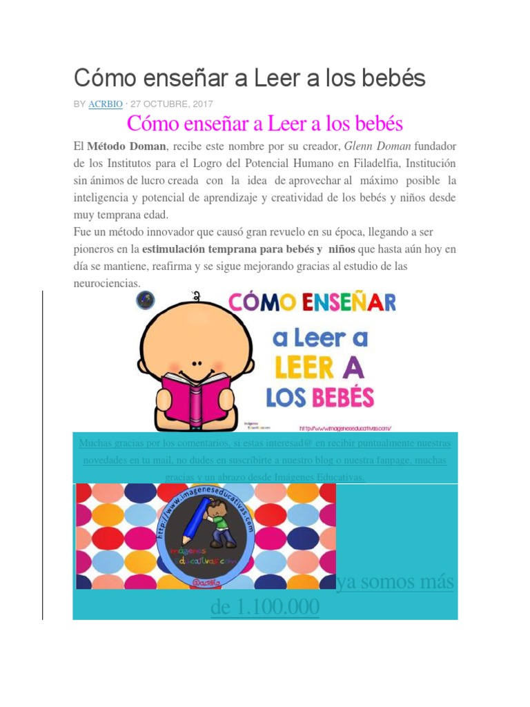 Método Doman: Leer desde Bebés | PDF | Lectura (proceso) | Cerebro