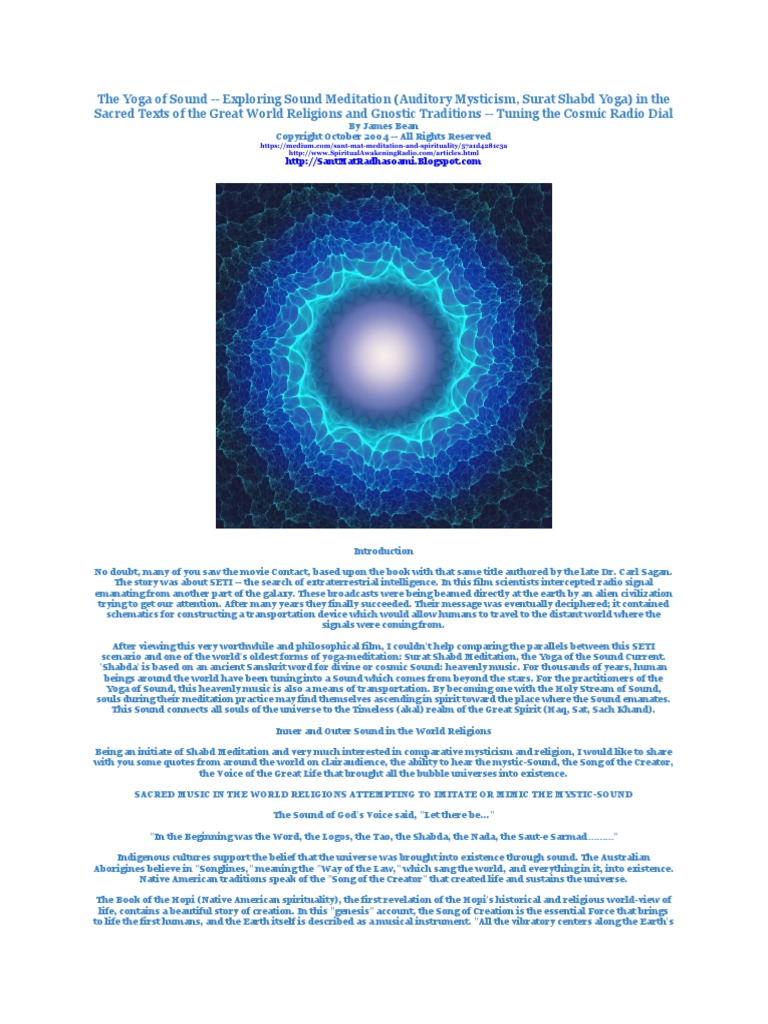 The Yoga of Sound - Surat Shabd Yoga | PDF | Shabda | Yoga