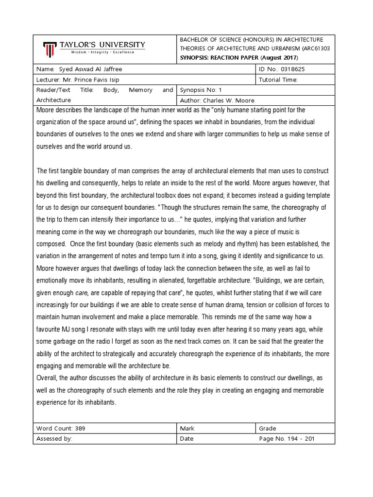 Body Memory Architecture | PDF | Psychology | Cognition