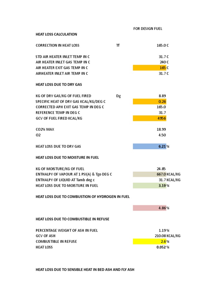 Boiler Performance Test Calc | PDF | Combustion | Boiler