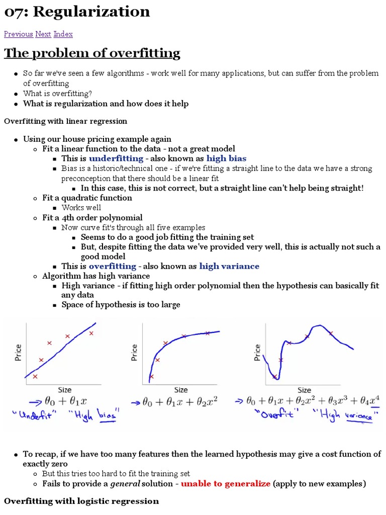 07 Regularization | PDF | Loss Function | Regression Analysis