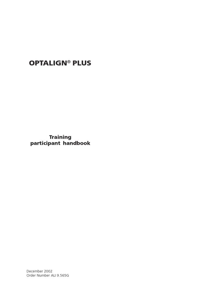 Optalign Plus Handbook | PDF | Bearing (Mechanical) | Applied And ...