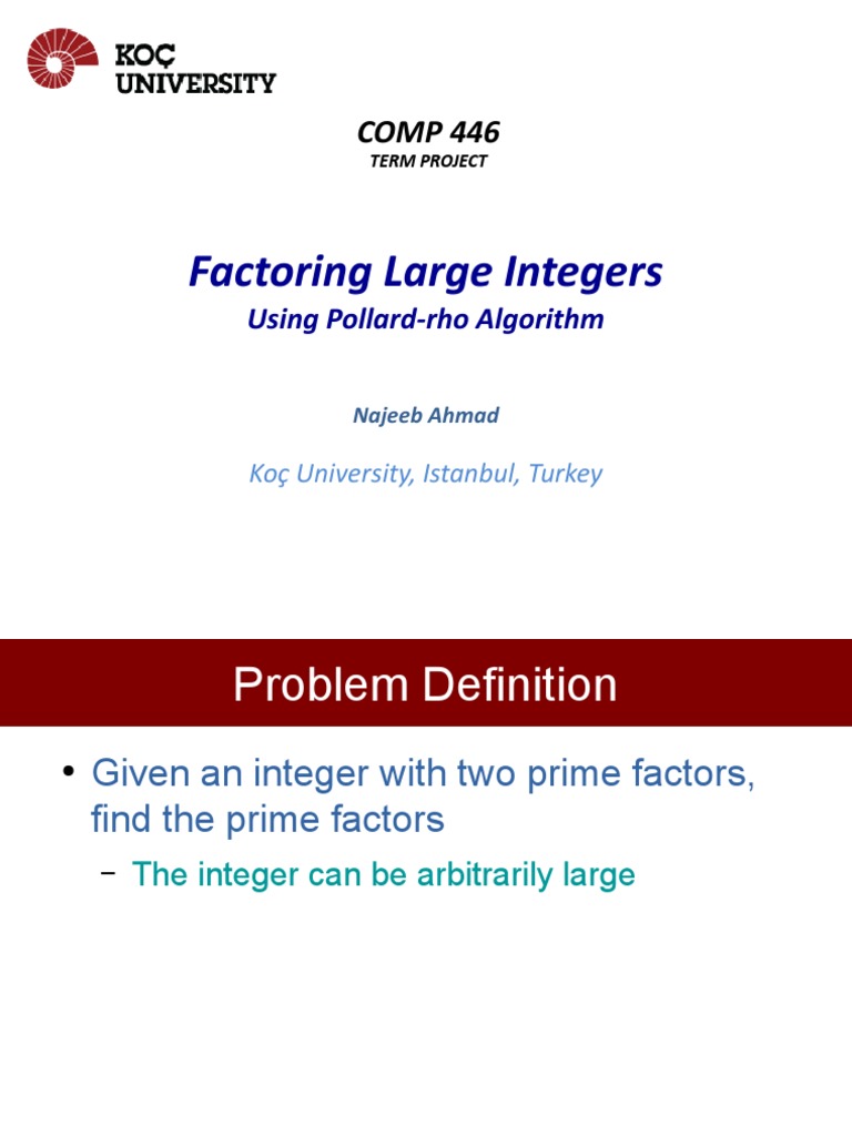 Efficiently Factoring Large Integers Using the Pollard-Rho Algorithm ...