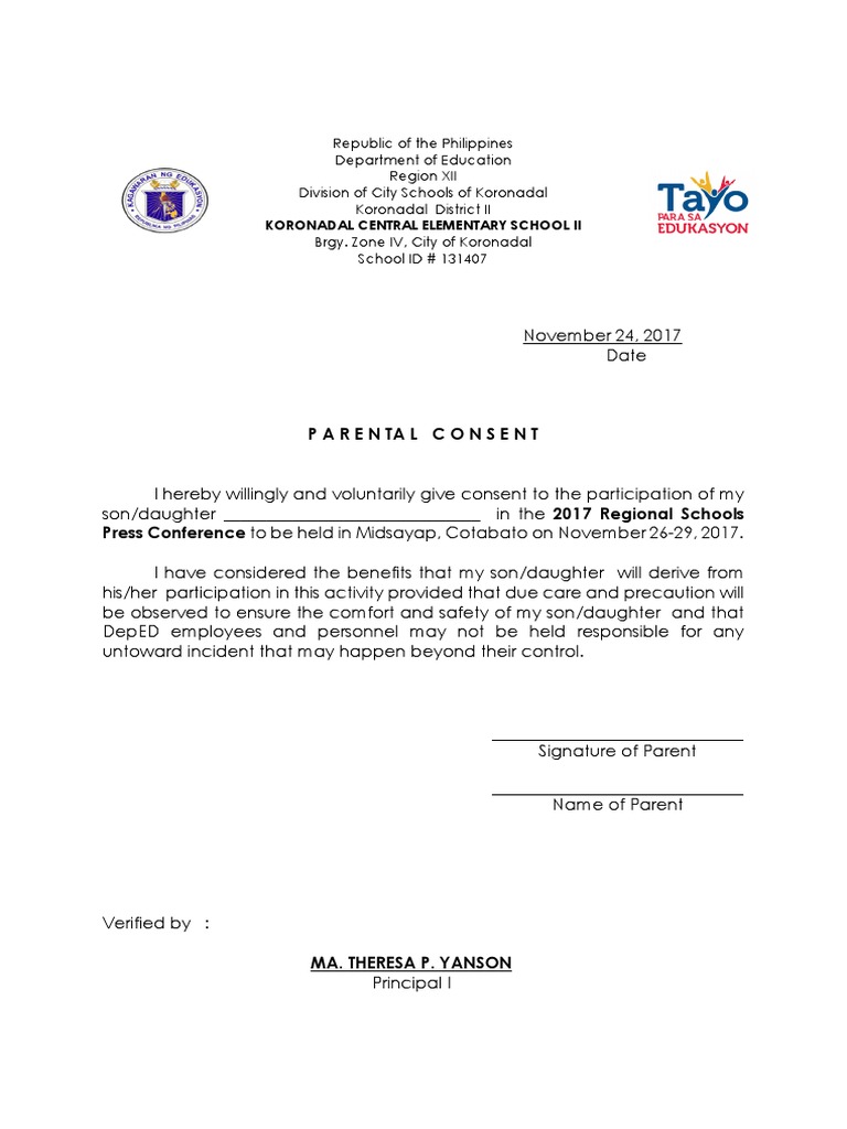 Parents Permit and Med Cert. | Health Sciences | Medical