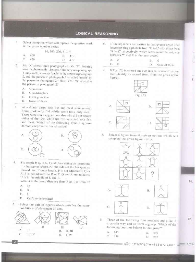 NSO Class 9 Solved Paper 2014 PDF Phase Matter Venus