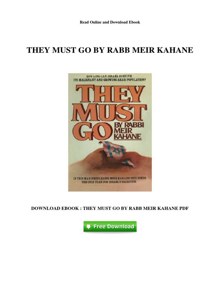 They Must Go by Rabb Meir Kahane | PDF | Rabbi | Aliyah
