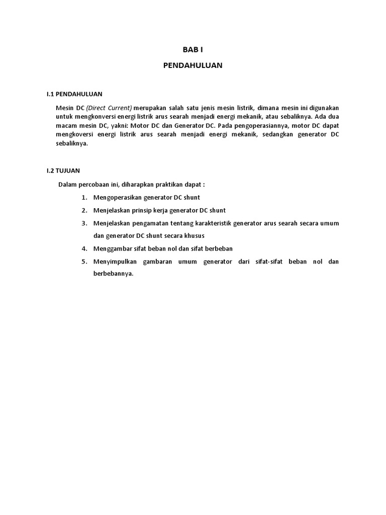 Laporan Generator DC Shunt | PDF