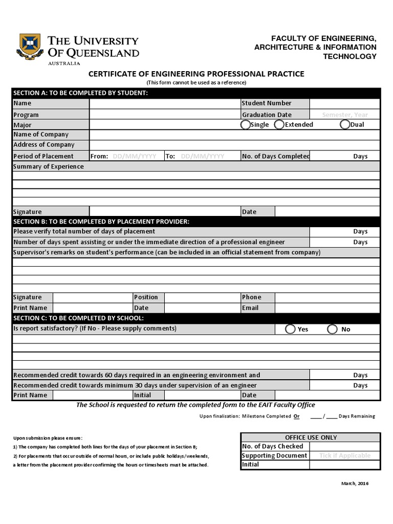 Engineering Co-op Certificate Completion | PDF | Computing And ...