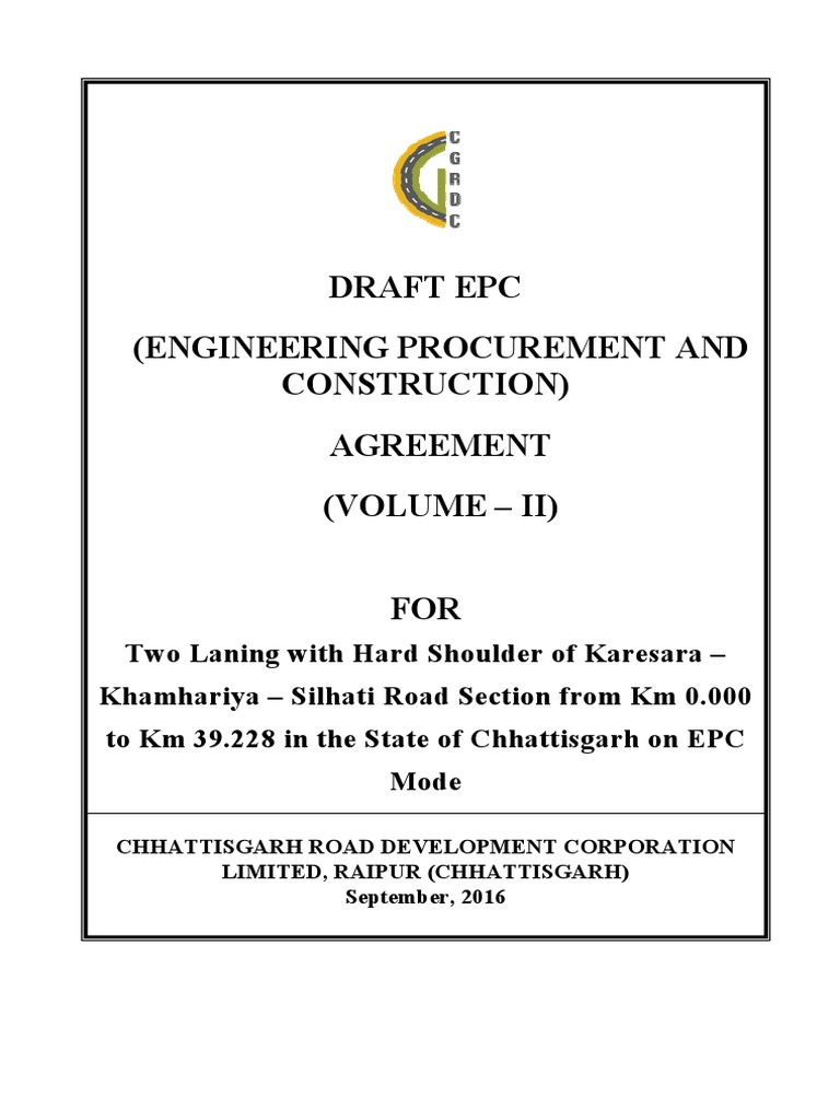 B - Draft EPC Agreement PDF | PDF | General Contractor | Indemnity