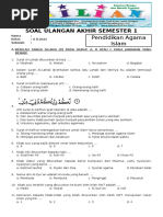 Soal UAS PAI Kelas 2 SD Semester 1 (Ganjil) Dan Kunci Jawaban PDF | PDF