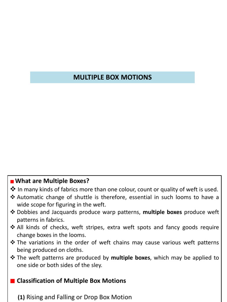 Multiple Box Motions | PDF | Loom | Textiles