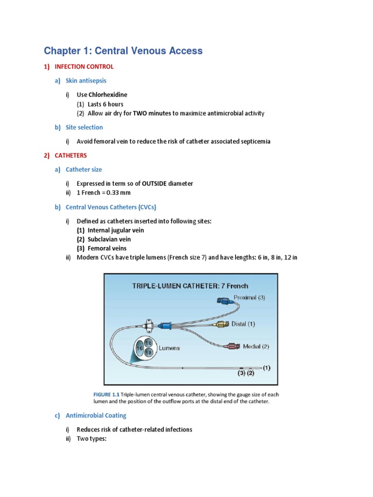 Chapter 1 - Central Venous Catheters | PDF | Human Anatomy | Angiology