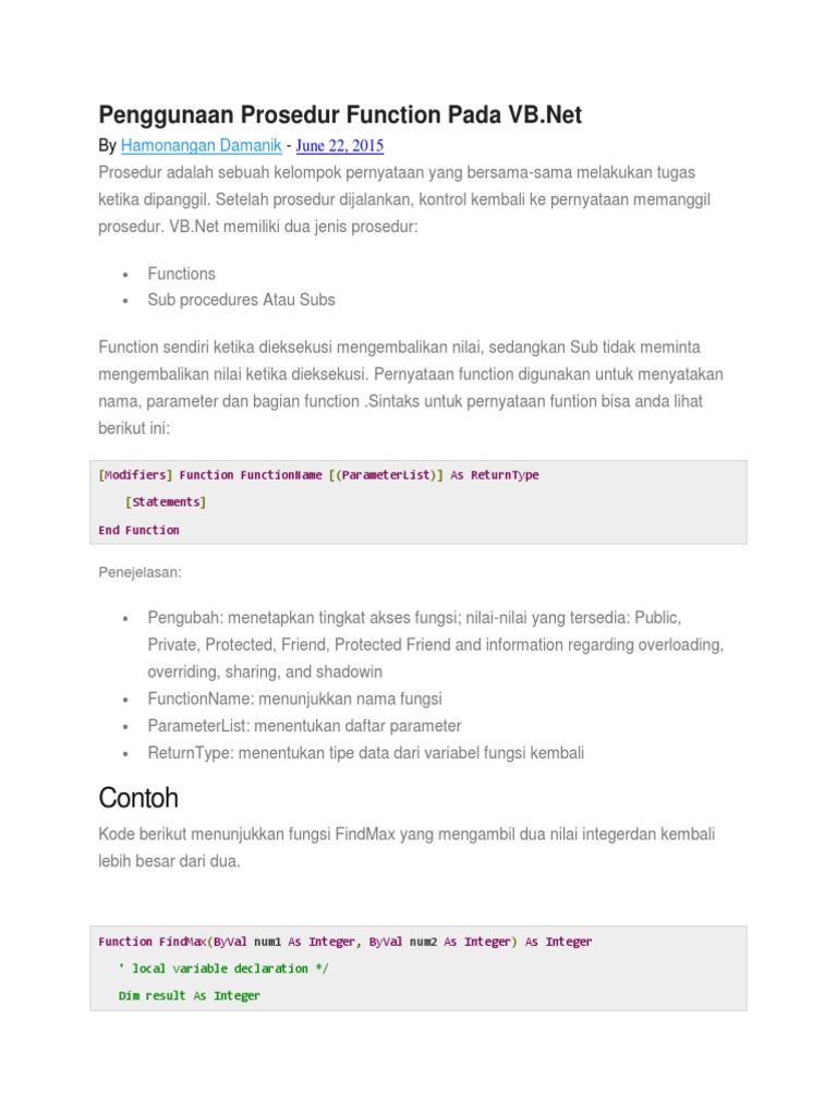 Function and Procedure | PDF | Metode & Bahan Ajar | Komputer