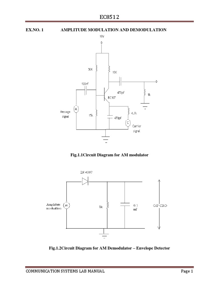 Lab Manual | PDF | Detector (Radio) | Modulation