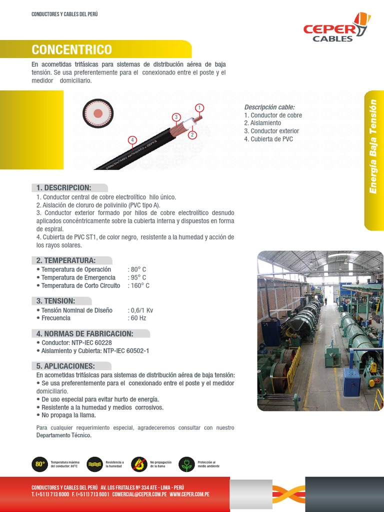 Cable-Concentrico para Conexión Domiciliaria PDF | PDF | Cobre ...