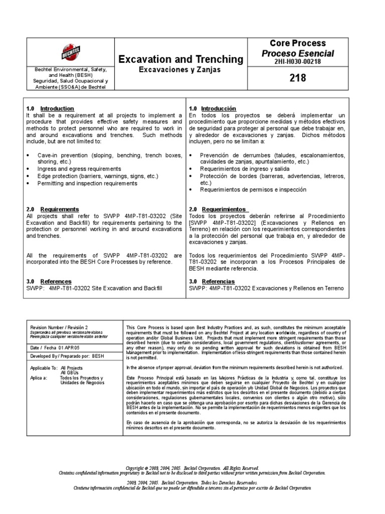 CP-218.Excavaciones y Zanjas | PDF | Gobierno | Información del gobierno