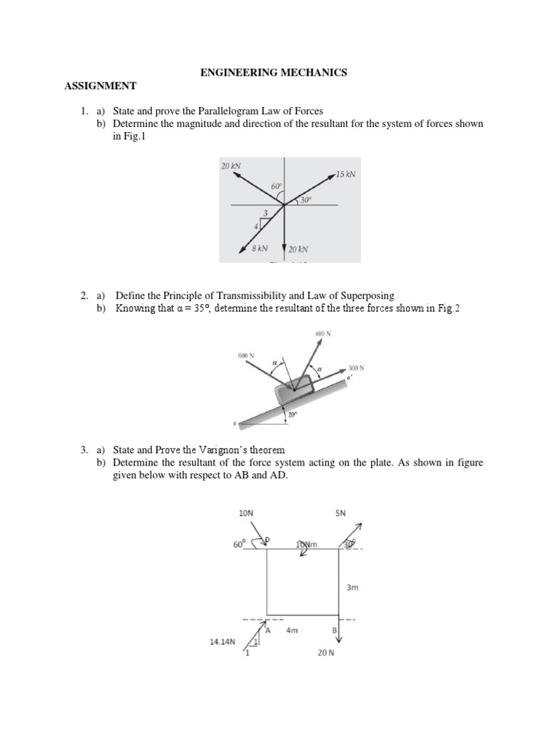 Engineering Mechanics Assignment | PDF