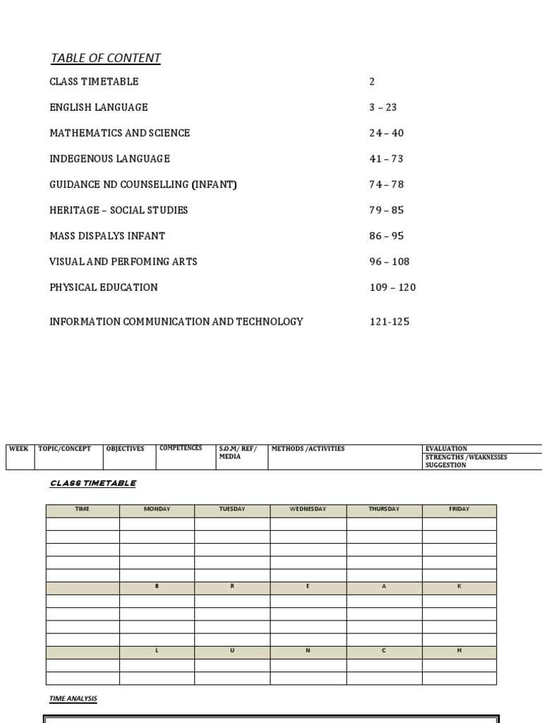 ECD A Term 1 Class Timetable | PDF | Critical Thinking | Learning