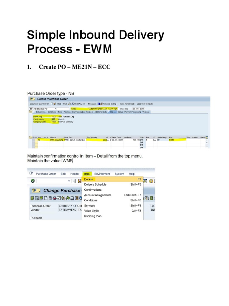 Simple Inbound EWM | PDF