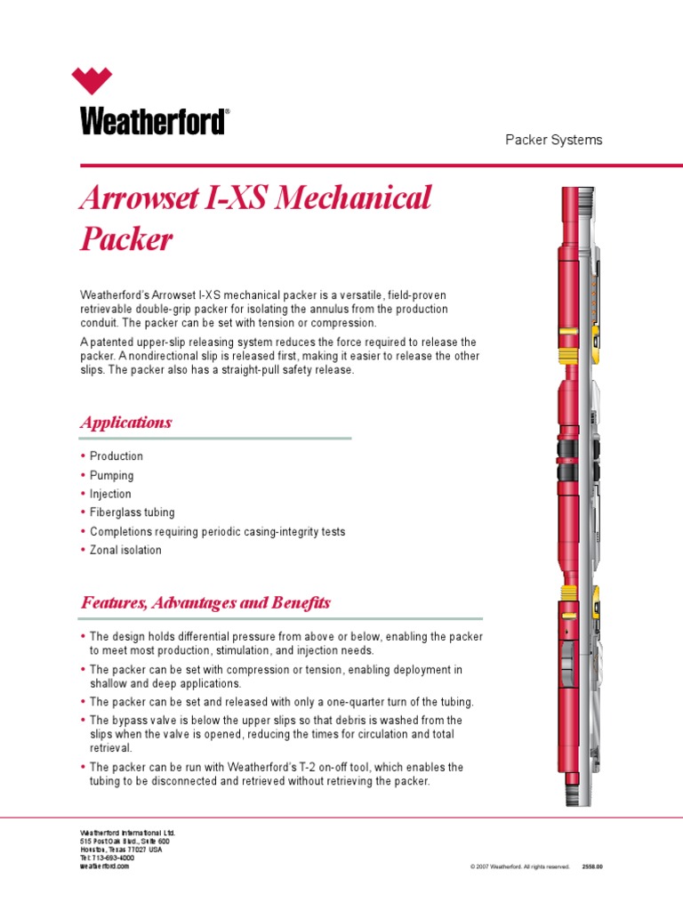 2558_Arrowset-I-XS-Injection-Packer.pdf | Mechanical Engineering | Nature