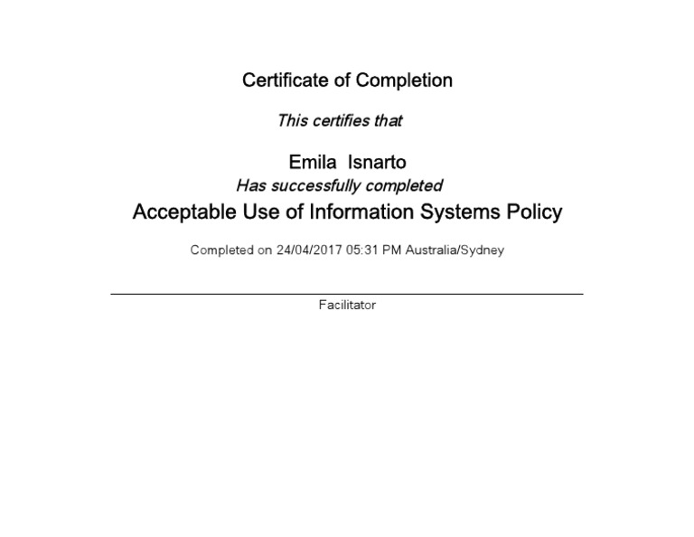 Acceptable Use of Information Systems Policy | PDF