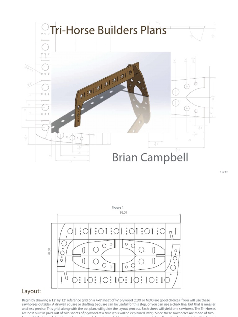 Tri-Horse Builders Plans | PDF | Adhesive | Drill