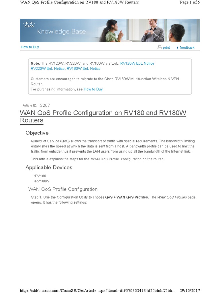 Wan Qos Profile Configuration On Rv180 and Rv180W Routers: Objective | PDF | Quality Of Service ...