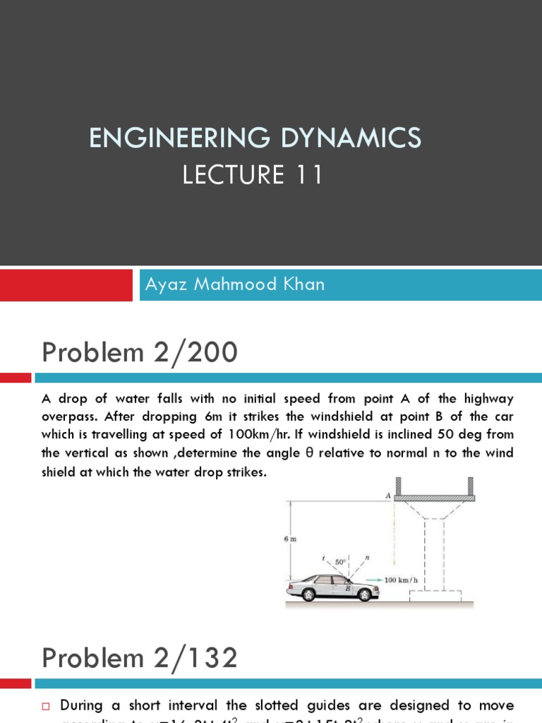 Engineering Dynamics Lec 11 | PDF | Physical Quantities | Motion (Physics)