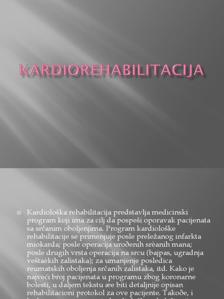 kardiološka rehabilitacija | PDF