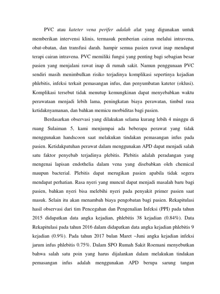 PVC Atau Kateter Vena Perifer Adalah Alat Yang Digunakan Untuk ...