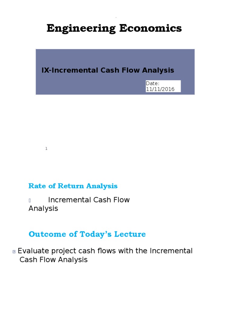 Ekotek10076 - IX - Incremental Cash Flow Analysis | PDF | Internal Rate Of Return | Money