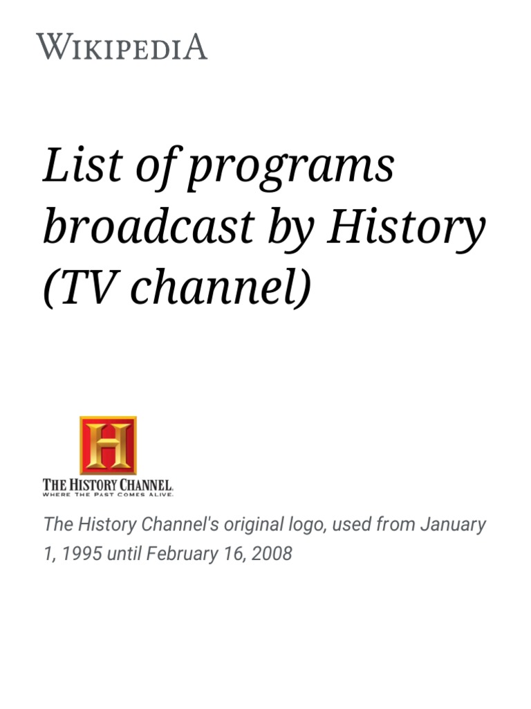 List of Programs Broadcast by History (TV Channel) | PDF | John F ...