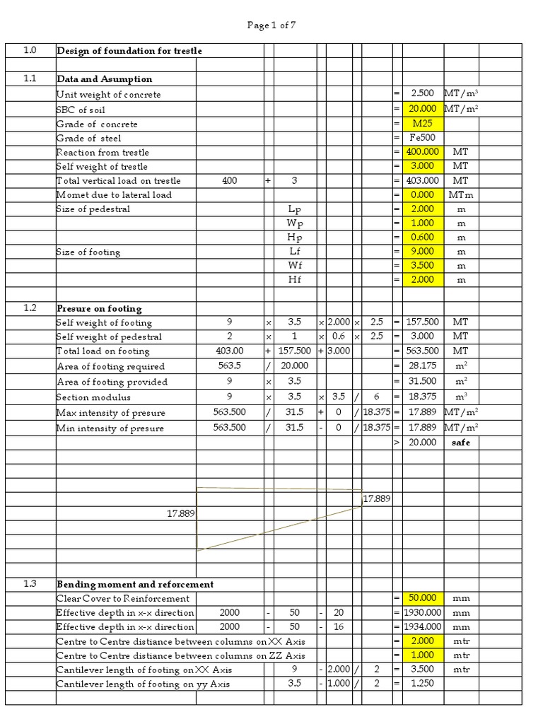 Design of Foundation For Trestle Data and Asumption | PDF | Screw ...