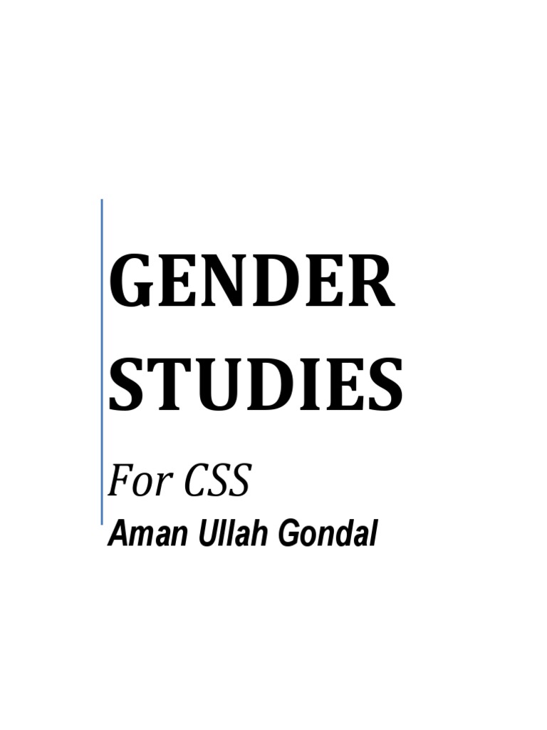 Gender Studies by Amanullah Gondal NOA Book | PDF | Women's Studies ...