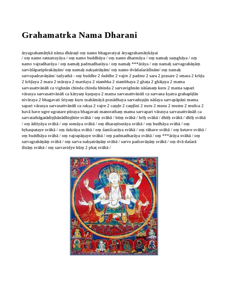 Grahamatrka Nama Dharani | PDF