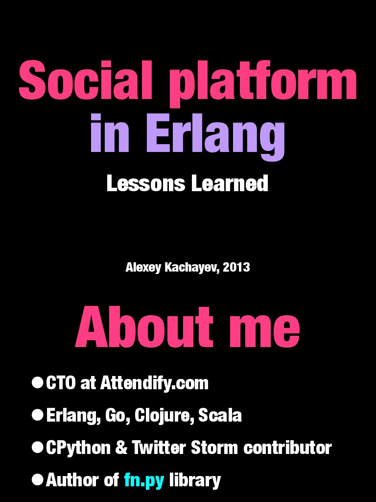 Erlang in Production | PDF | Scala (Programming Language) | Computer Cluster