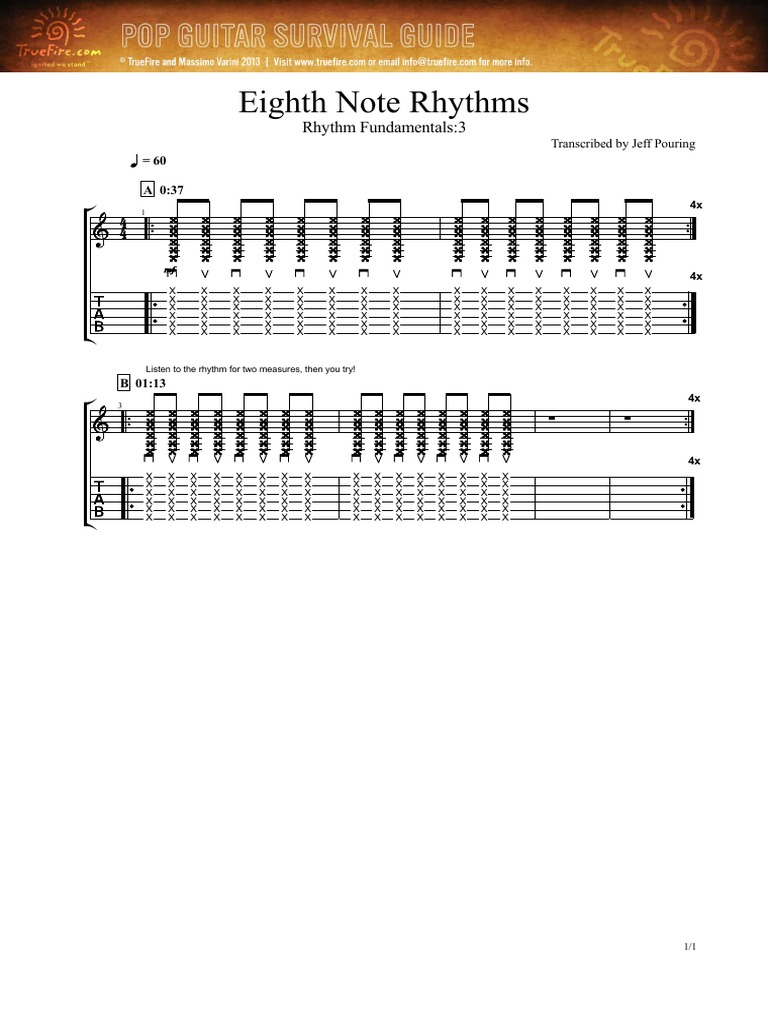 Eighth Note Rhythms: Rhythm Fundamentals:3 | PDF